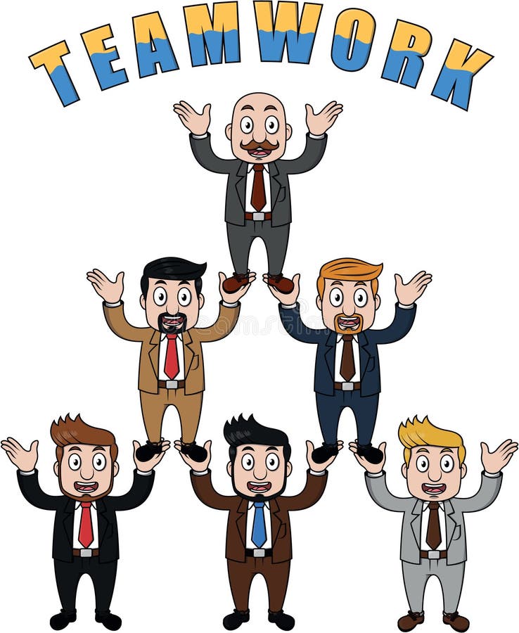 Businessman Teamwork Color Illustration Design Stock Vector ...
