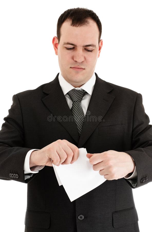 Businessman Puts a White Envelope in His Pocket Stock Photo - Image of ...