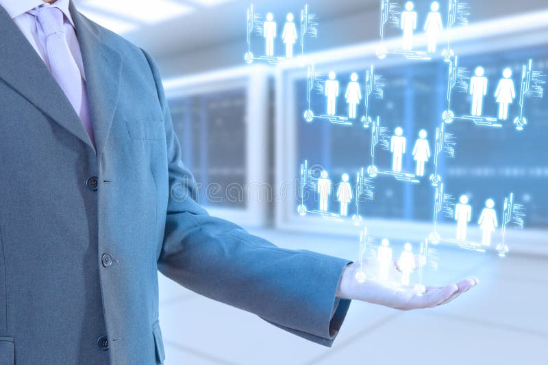 Businessman and technology stock image. Image of media - 43053901