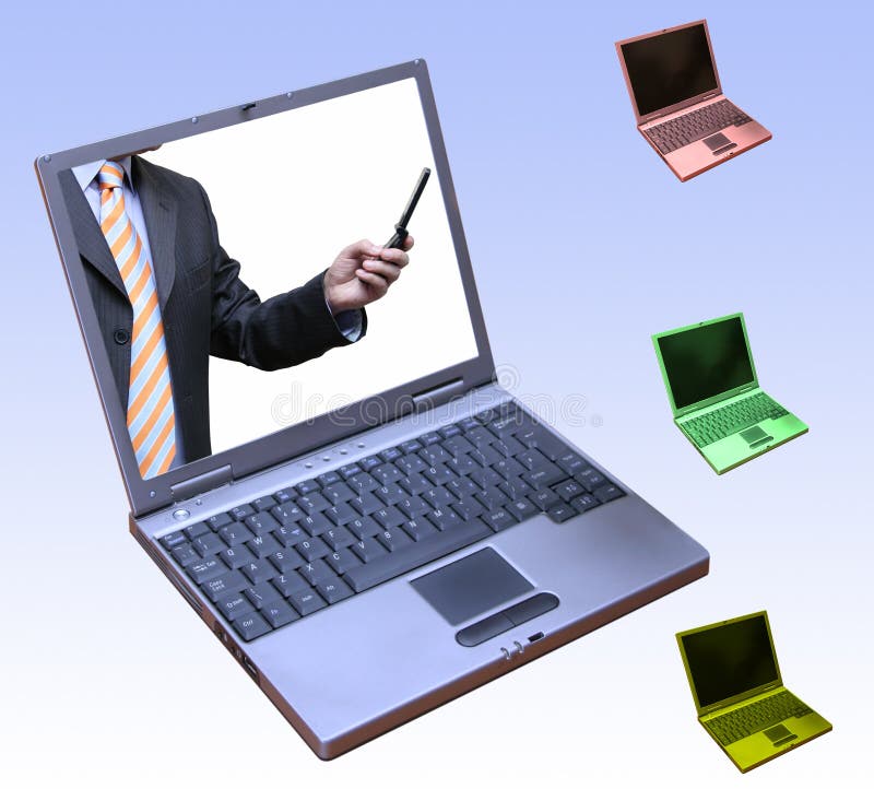 Businessman Testing a Connection Stock Image - Image of keys, keyboard ...
