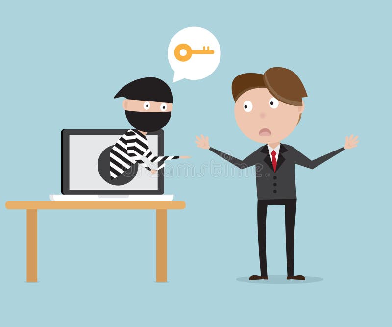 Businessman with Thief from Laptop Network Security Concept Stock ...