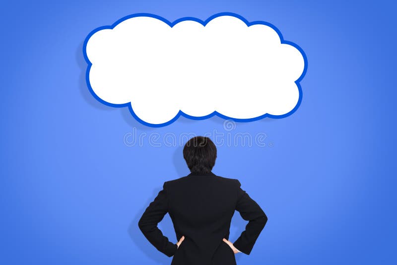 Businessman with Think Cloud Stock Photo - Image of cloud, network ...