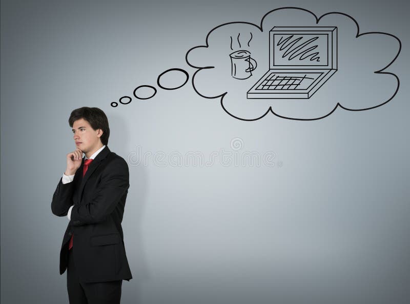 Businessman Think about Work Stock Image - Image of decisions ...