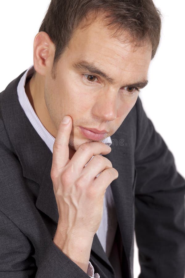 Businessman thinking stock image. Image of posing, isolated - 11848505