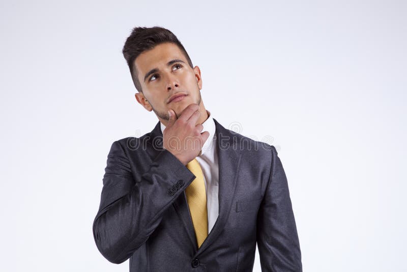 Businessman thinking stock image. Image of expression - 22835865