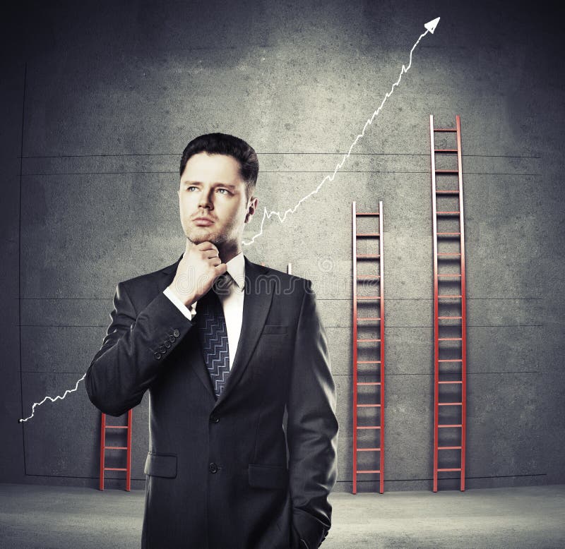 Businessman thinking stock photo. Image of arrow, human - 26209964