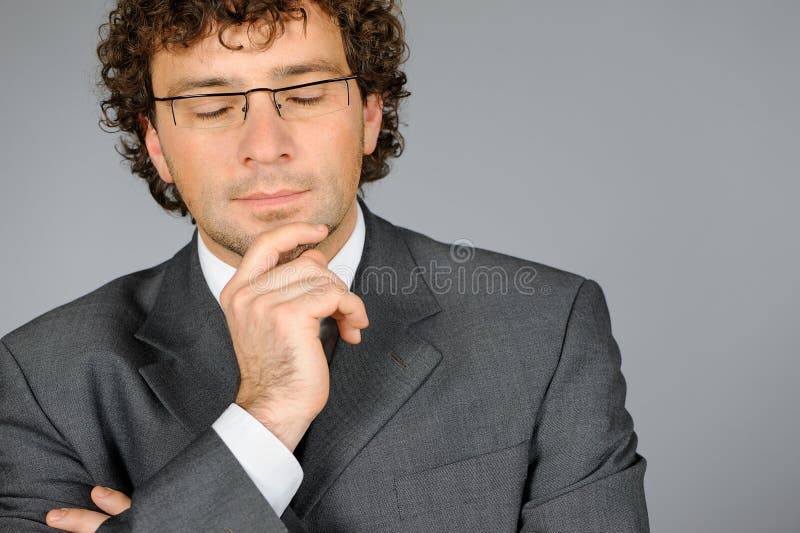 Businessman thinking stock photo. Image of manager, male - 8627384