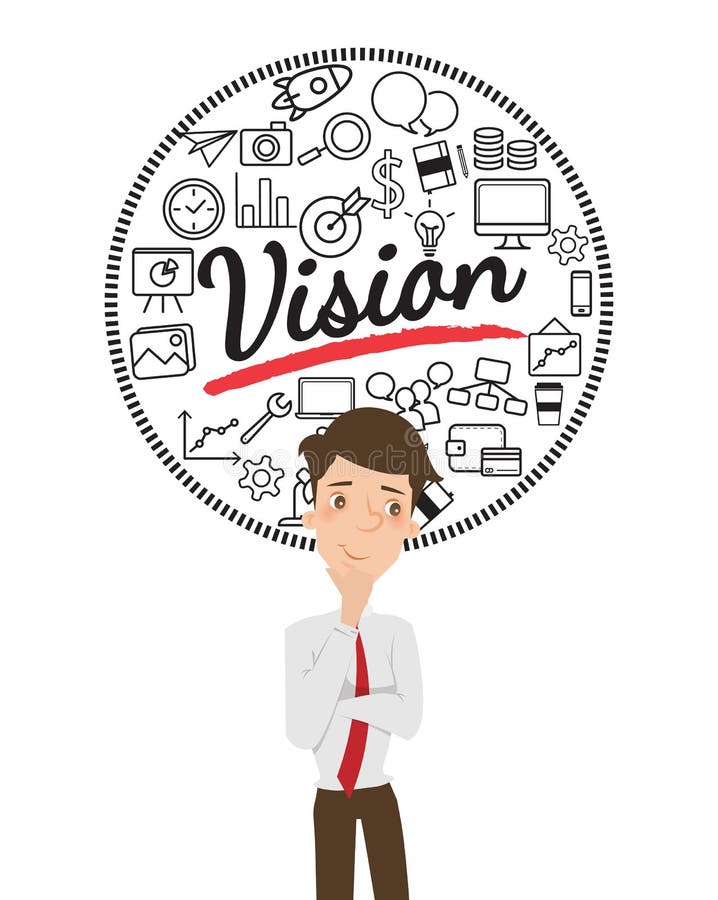 Businessman Thinking about Business Vision. Stock Illustration ...
