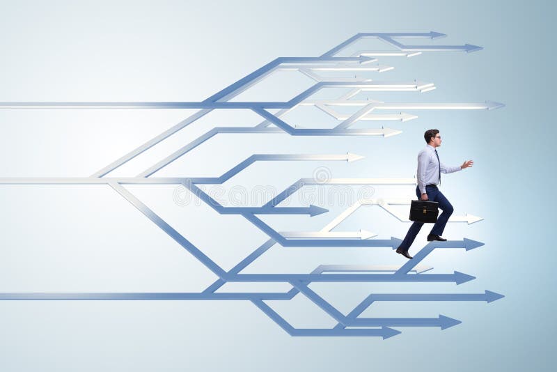 The Businessman Thinking of Different Career Paths Stock Image - Image ...