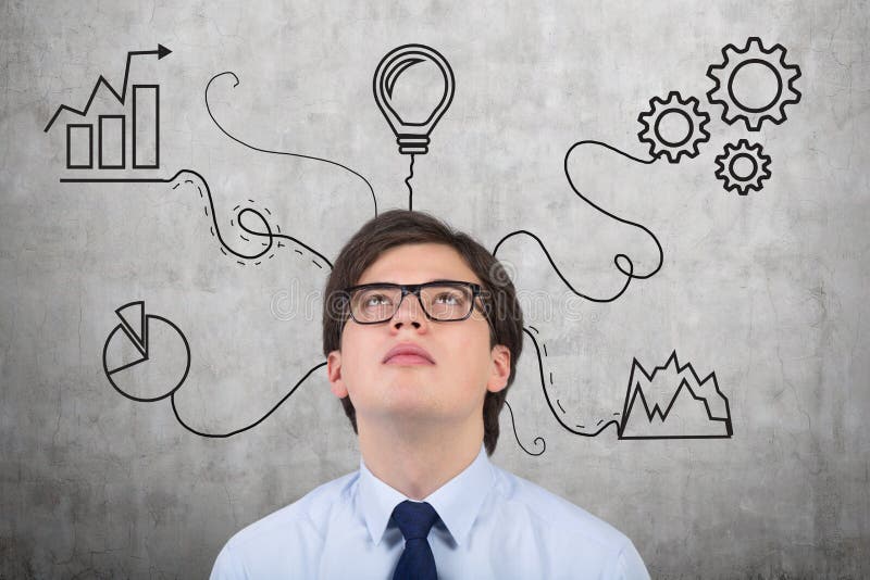Businessman thinking stock photo. Image of creative, adult - 48168642