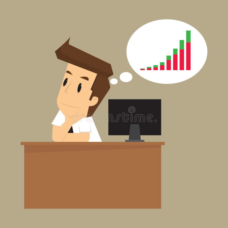 Businessman Thinking of Earning More in the Future Stock Vector ...