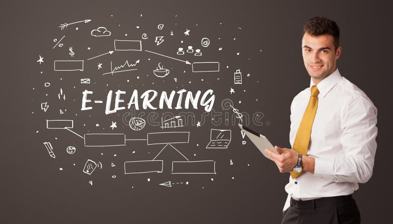 Businessman Thinking with Educational Inscription Stock Illustration ...