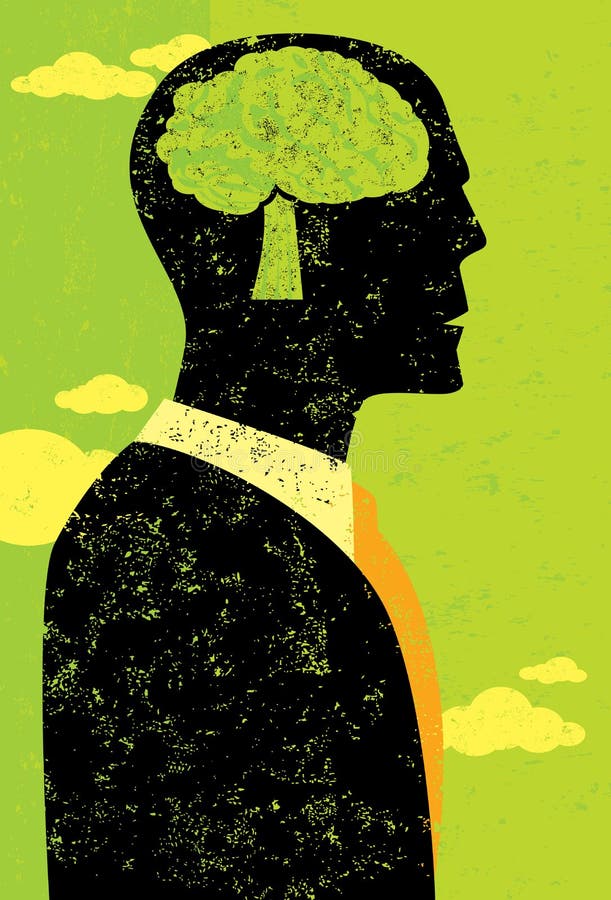 Businessman thinking green stock vector. Illustration of distressed ...