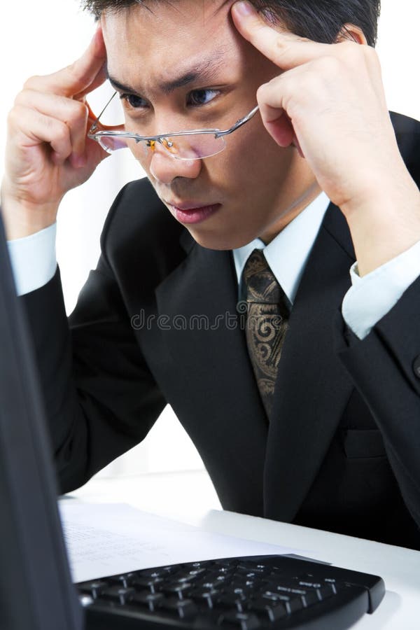 Businessman is Thinking Hard Stock Image - Image of face, stress: 7607325