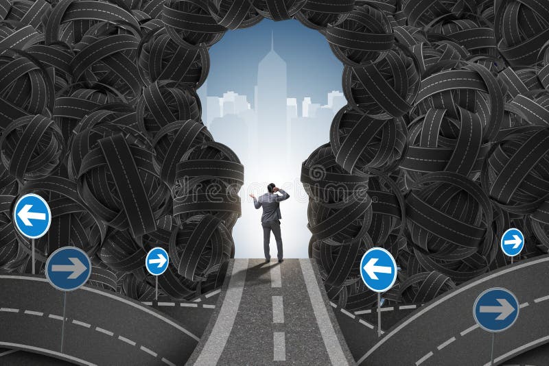 The Businessman Thinking about His Future in Concept Stock Photo ...