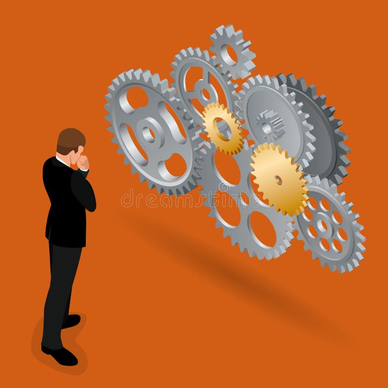 Businessman Thinking How To Build Business. Functionality Technology ...