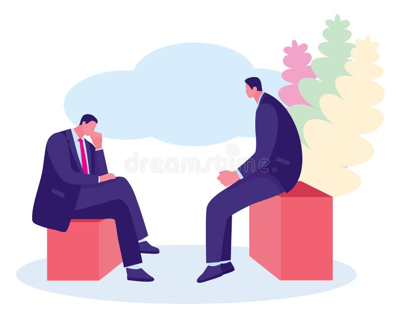 Businessman Thinking Ideas Strategy Working Concept. Coloring Vector ...