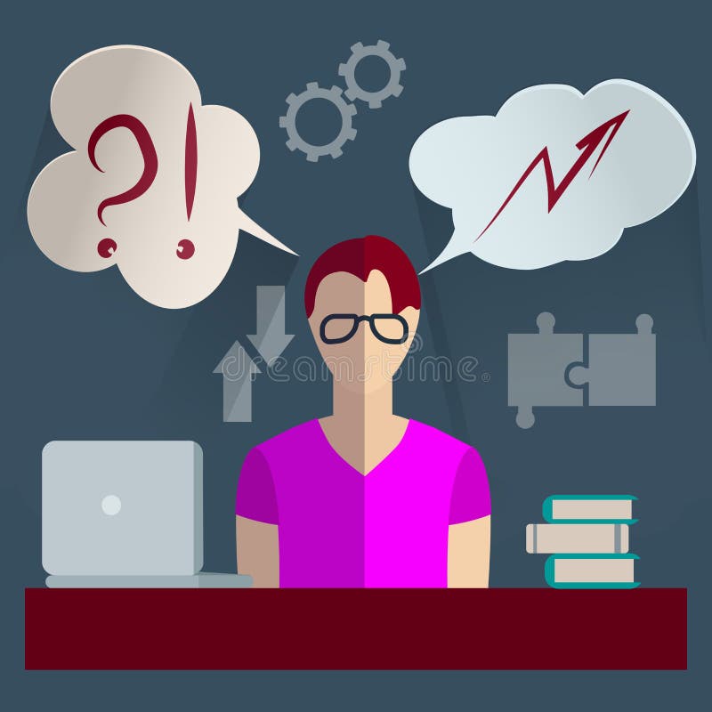 Businessman Thinking Infographics Stock Vector - Illustration of clouds ...