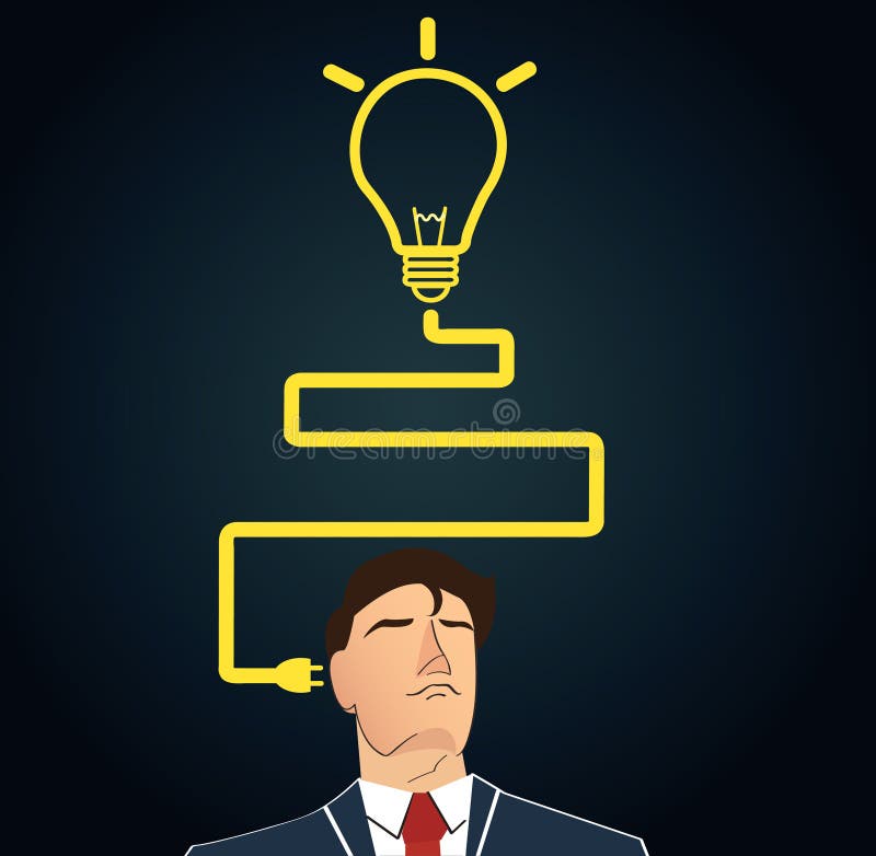 Businessman Thinking with Light Bulb Shape. Concept of Thinking Stock ...