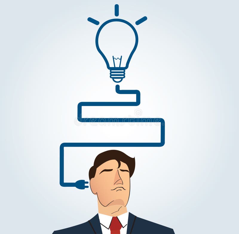 Businessman Thinking with Light Bulb Shape. Concept of Thinking Stock ...