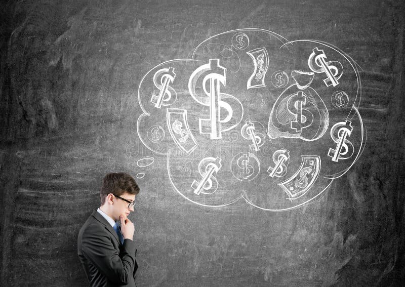 Thinking of money stock image. Image of bacon, financial - 36114931