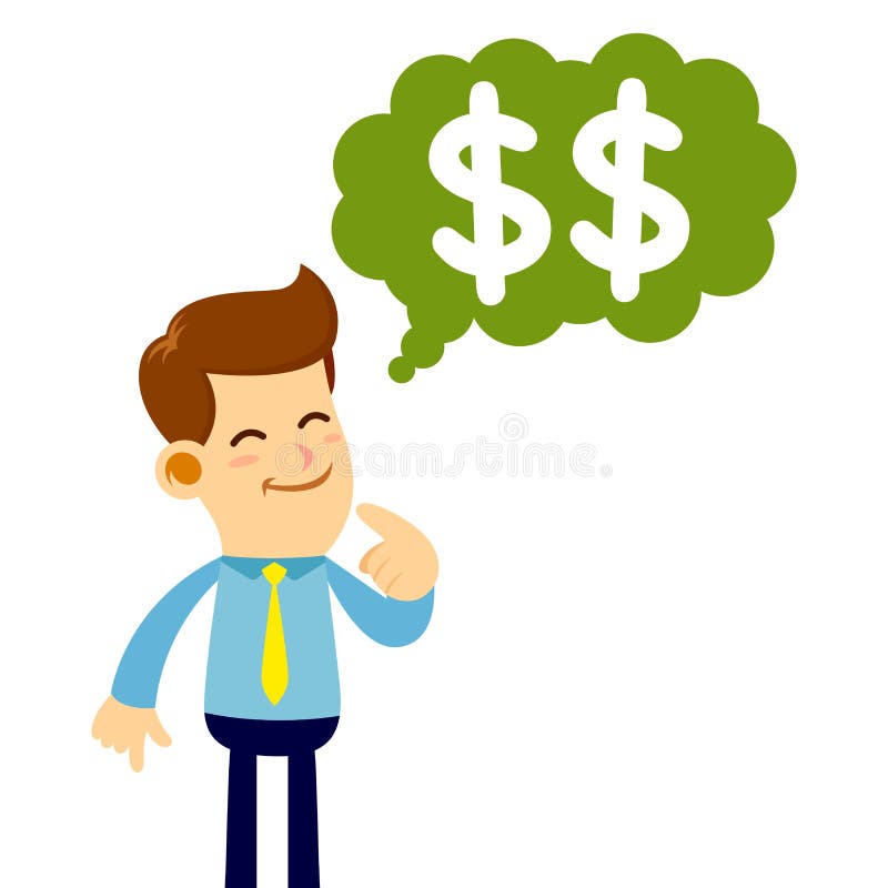 Businessman thinking money stock vector. Illustration of euro - 49859812