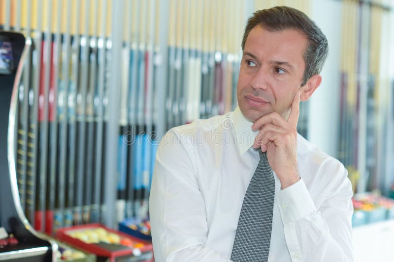 Businessman Thinking in Office Stock Image - Image of businessman ...