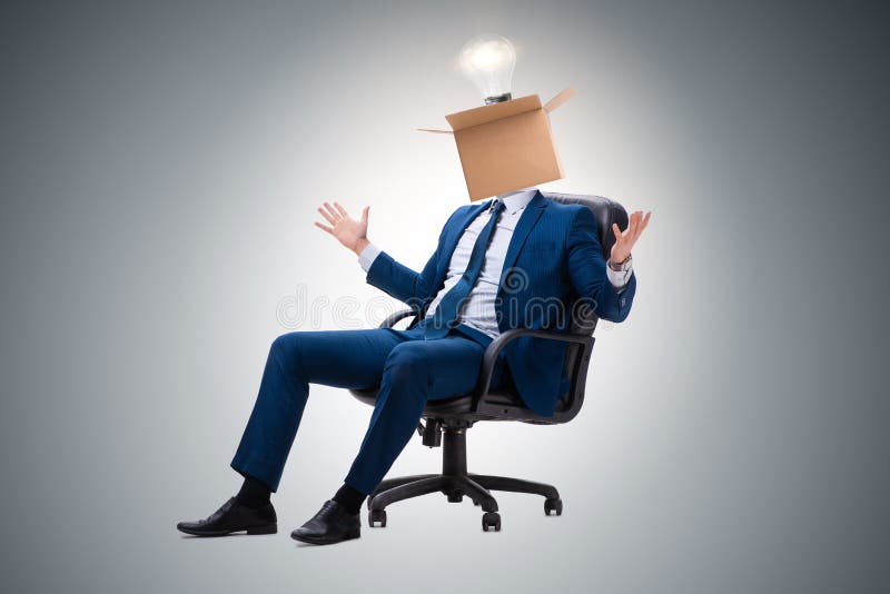 The Businessman in Thinking Out of Box Concept Stock Image - Image of ...