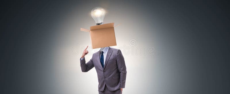Businessman in Thinking Out of Box Concept Stock Image - Image of ...