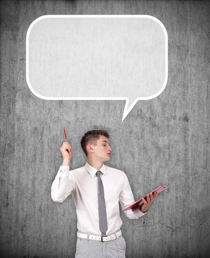 Businessman thinking stock photo. Image of speech, head - 52376436