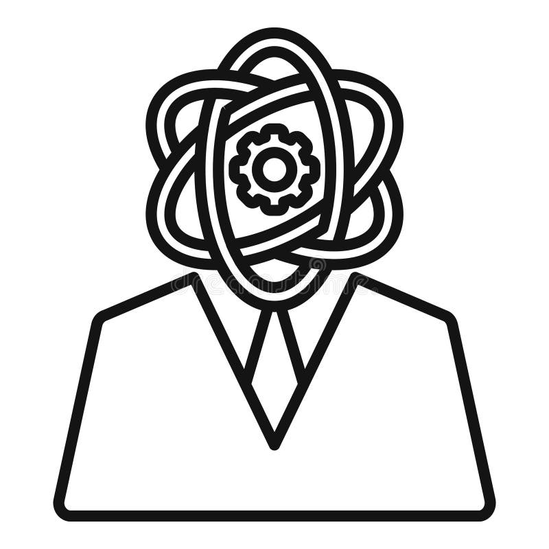 Businessman Thinking about Science with Atom Symbol Replacing Head ...