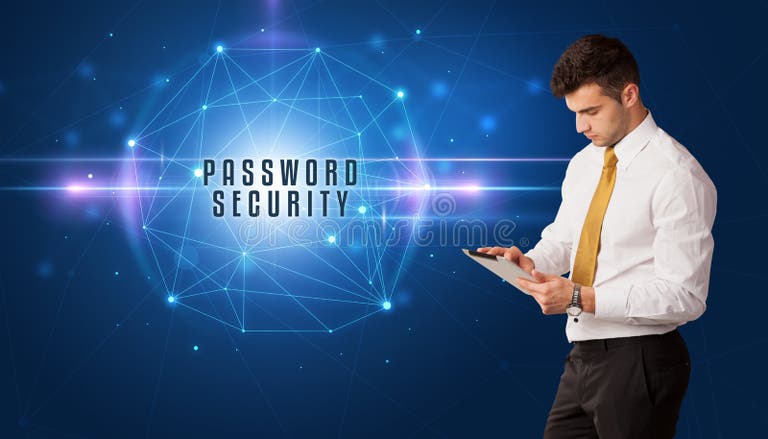 Businessman Thinking about Security Stock Image - Image of secured ...