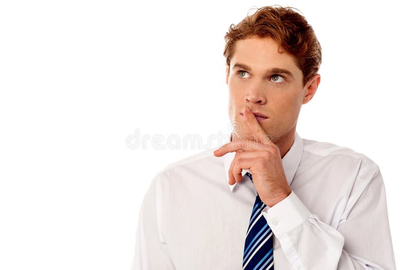 Businessman Thinking Something Stock Image - Image of casual, company ...