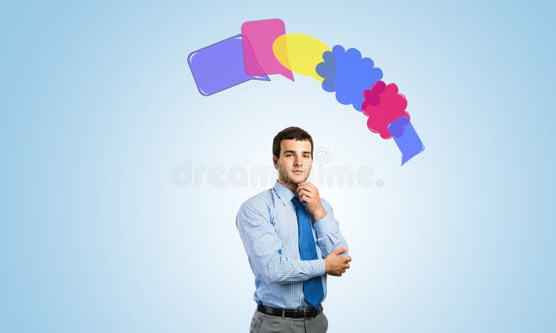 Businessman Thinking about Something Stock Photo - Image of think ...
