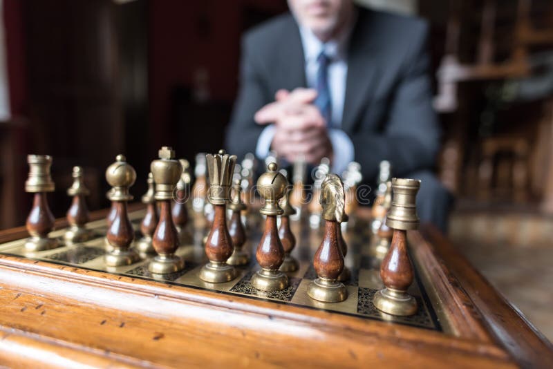 Businessman Thinking about Strategic Move Stock Photo - Image of ...