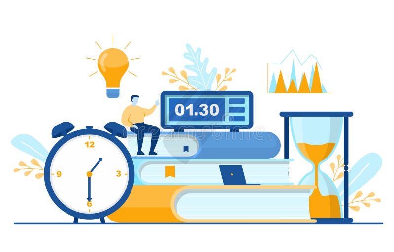 Businessman Thinking Time Management Business Strategy Illustration ...