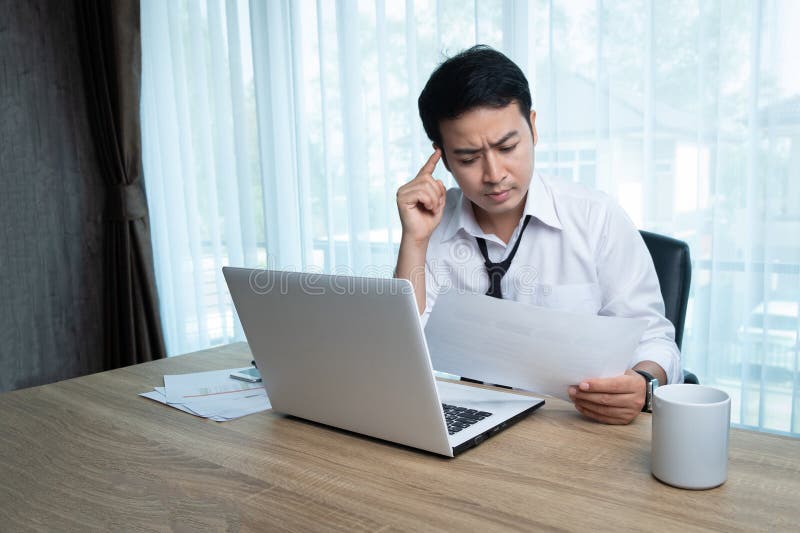 An Asian Businessman Thinking Stock Image - Image of corporate ...