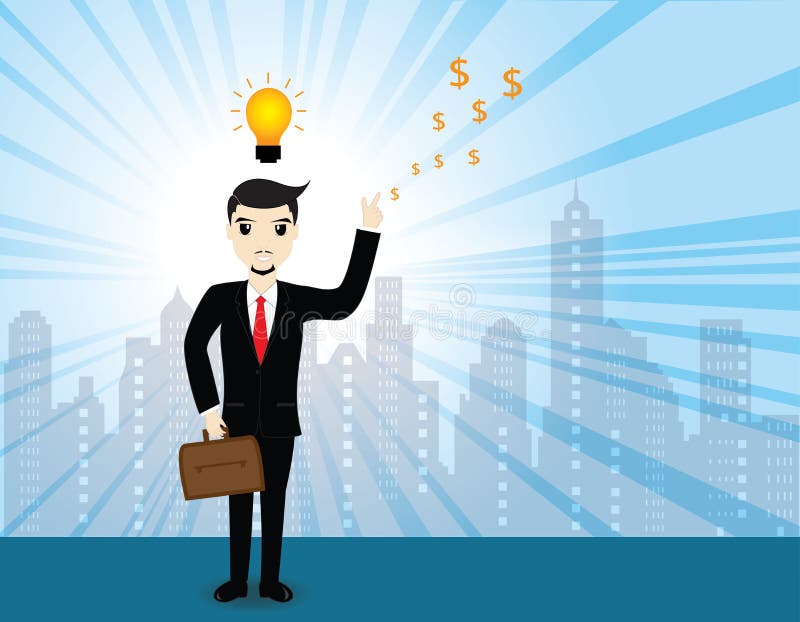 Businessman Thinking Work Plan Stock Vector - Illustration of confident ...