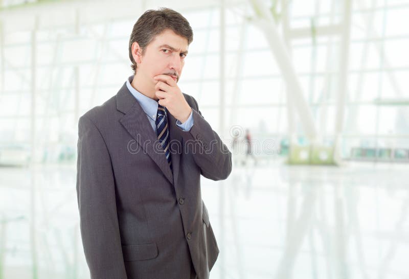 Businessman thinking stock photo. Image of businessman - 168806308