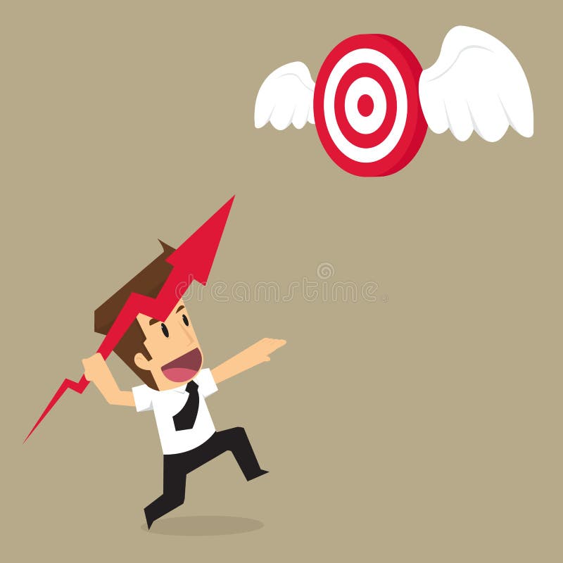 Businessman Throwing Arrows at the Target Precisely, Goal of the Stock ...