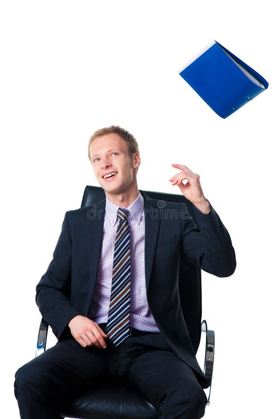 Businessman Throwing Away Folder with Documents Stock Image - Image of ...
