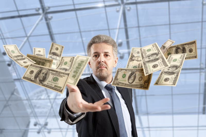 Throwing up dollar bills stock photo. Image of financial - 13741490