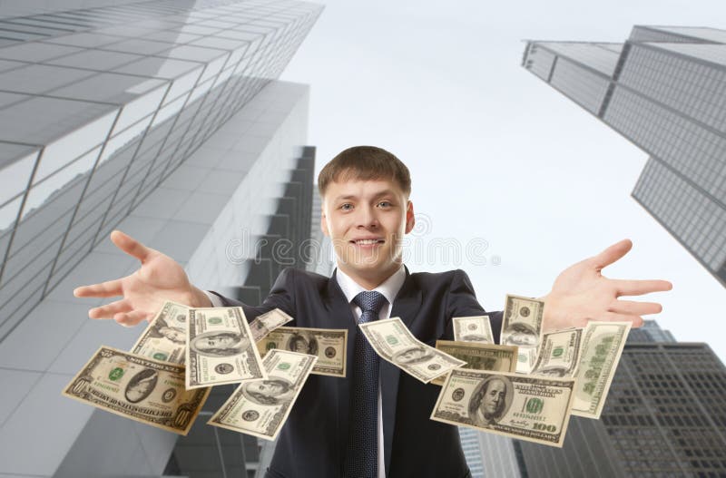 Businessman Throwing Dollar Stock Image - Image of smart, salary: 48691677
