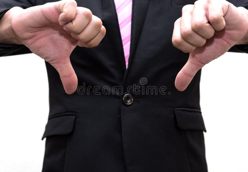 Businessman with Thumbs Down. Stock Photo - Image of development ...