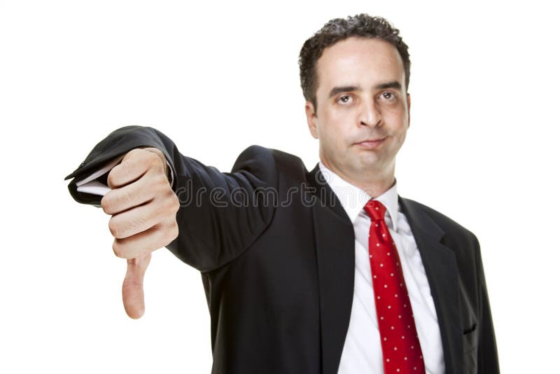 Businessman thumbs down stock image. Image of hands, adult - 62347869