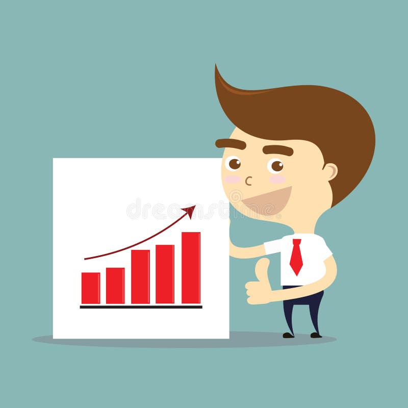 Businessman Thumbs Up with Success of Growing Chart Vector Stock Vector ...