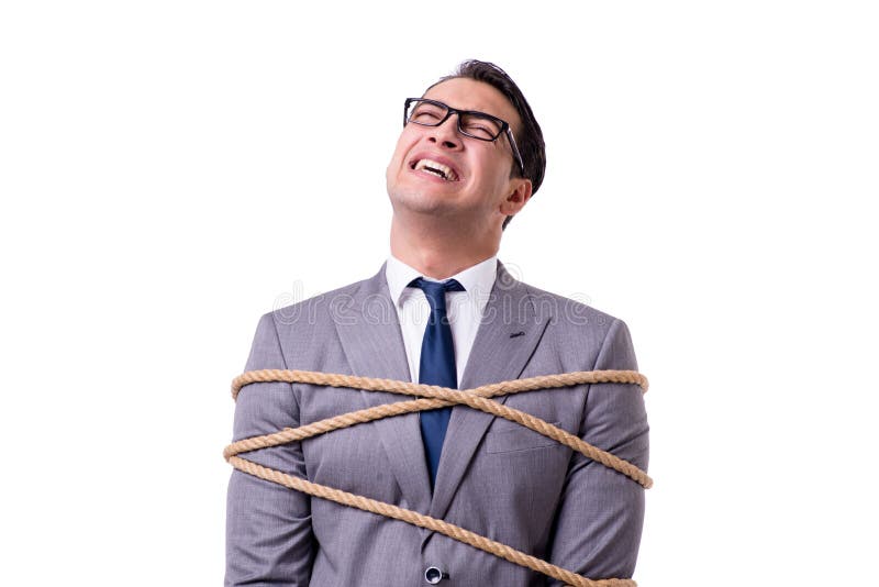 274 Businessman Tied Up Rope Isolated White Stock Photos - Free ...