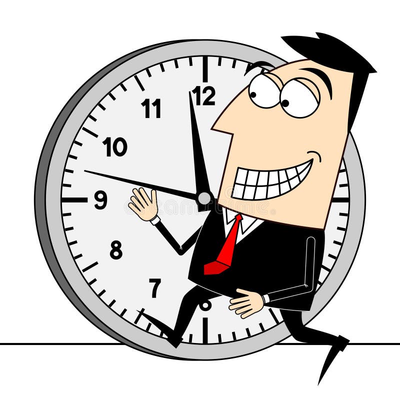 Cartoon Businessman Running - Time, Rush Concept Stock Illustration ...