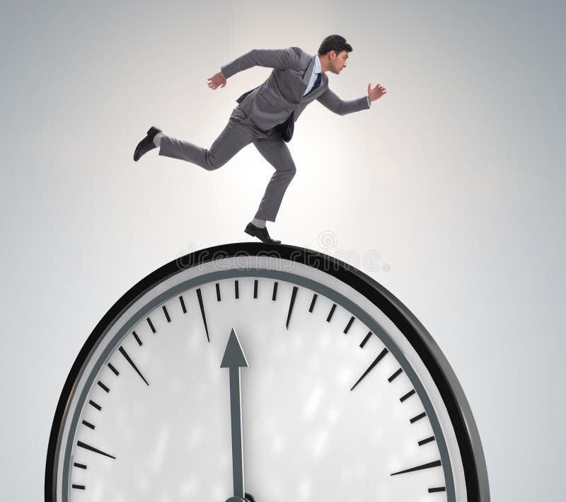 Businessman in Time Management Concept Stock Illustration ...