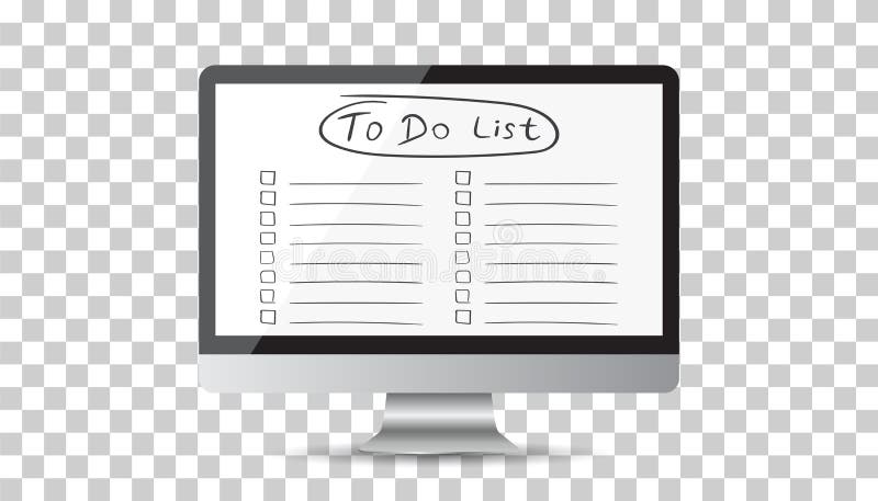 Businessman To Do List, Checklist with Computer. Check List Icon Stock ...